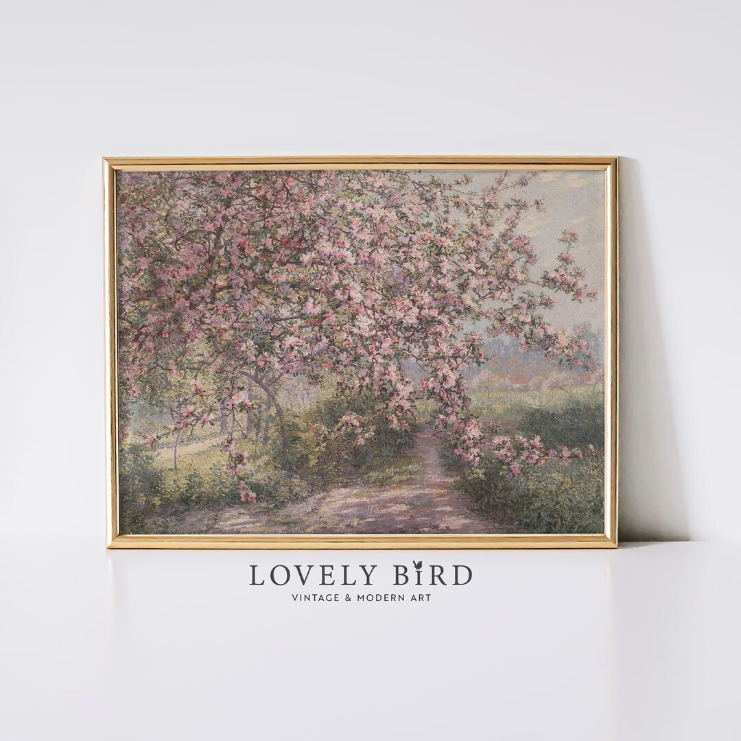 Flowering Tree Painting DIGITAL Download, Pink Blossoms Painting ...