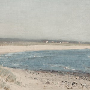PRINTABLE Muted Coastal Wall Art, Neutral Seascape Painting ...
