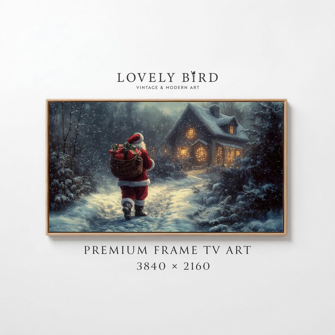 Santa Claus Winter Frame TV Art, Samsung Screensaver Download, Moody ...