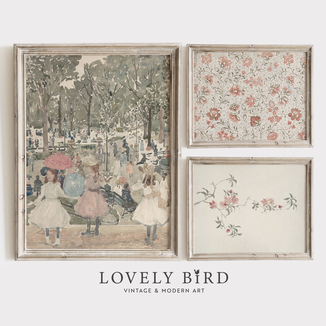 Nursery Wall Art Girl Print, Vintage Kids Room Decor PRINTABLE, Above ...