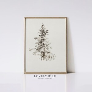 Fichte Skizze druckbare Poster, minimalistische Wand Kunst, sofortiger ...