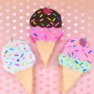 1 Mini Ice Cream Cone Piñataice Cream Cone Decor-birthday Ice Cream ...