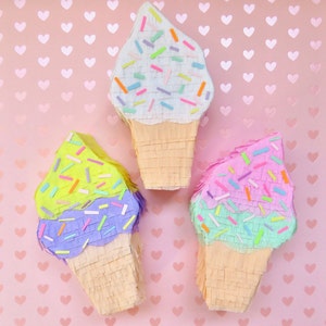 1 Mini Ice Cream Cone Piñataice Cream Cone Banner-ice Cone Decoration ...