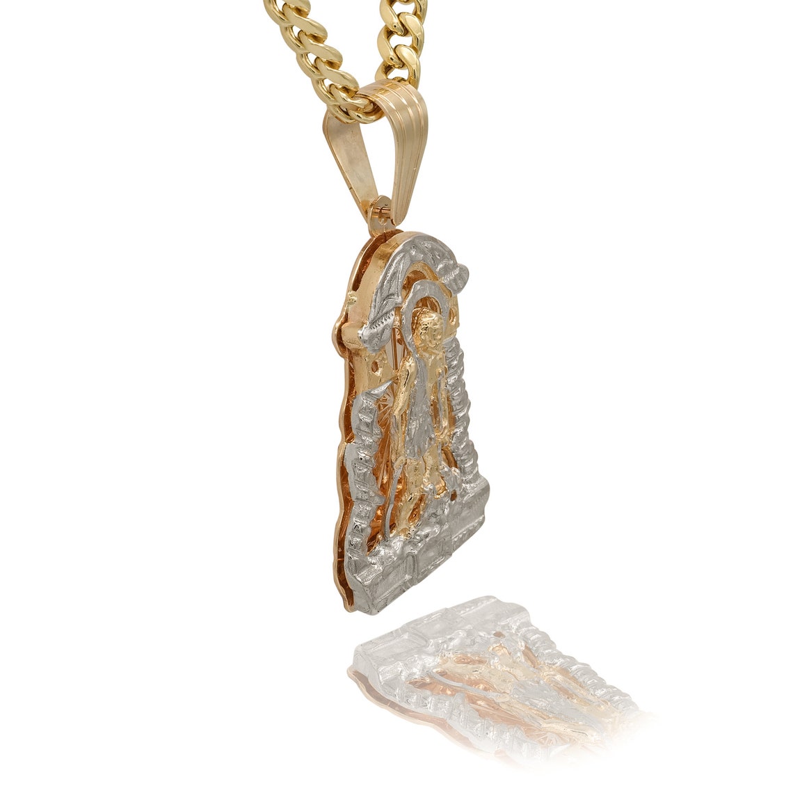 10k Yellow Solid Gold Saint Lazarus Pendant 1921g - Etsy