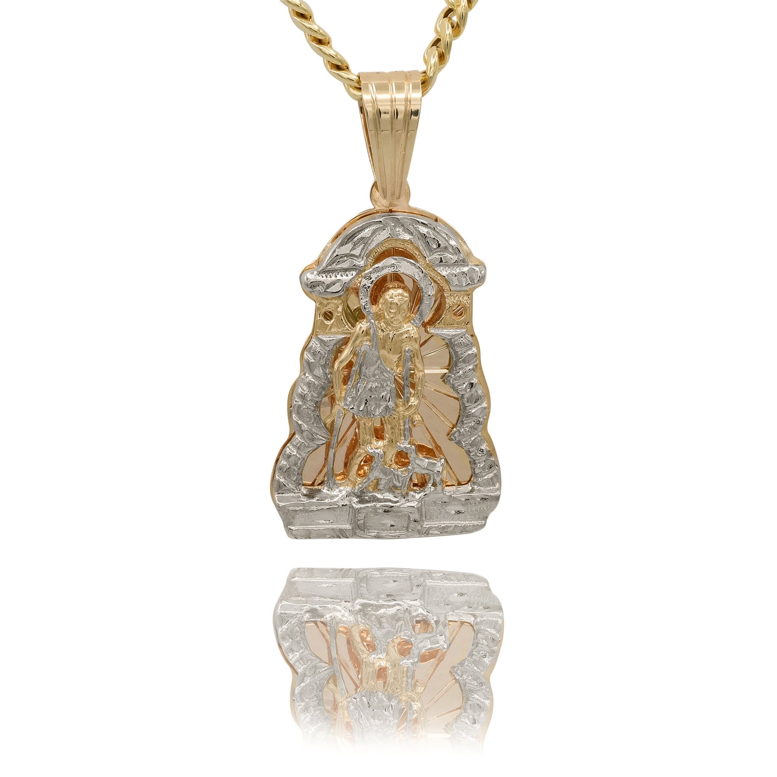 10k Yellow Solid Gold Saint Lazarus Pendant 1921g - Etsy