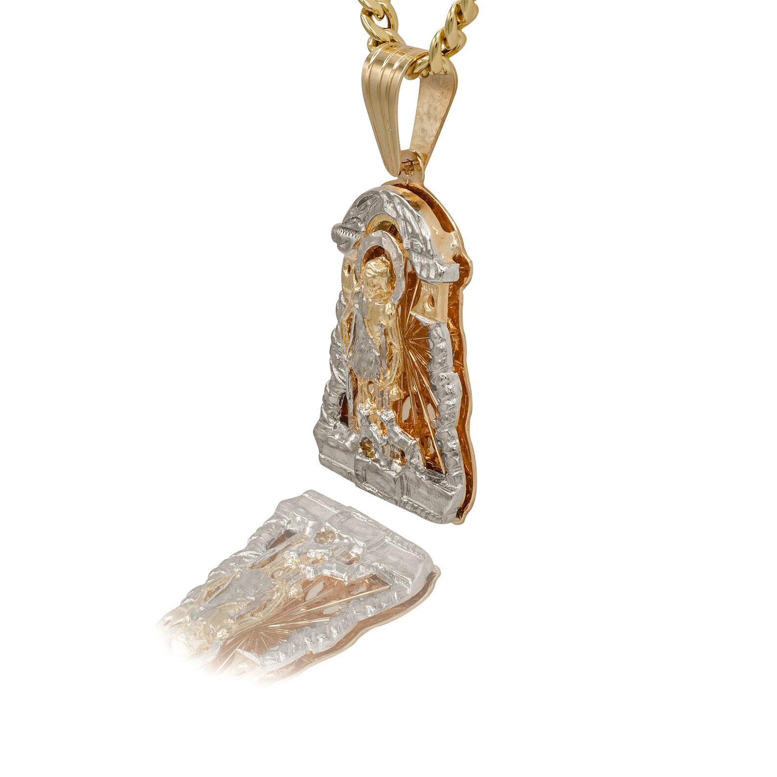 10k Yellow Solid Gold Saint Lazarus Pendant 1921g - Etsy