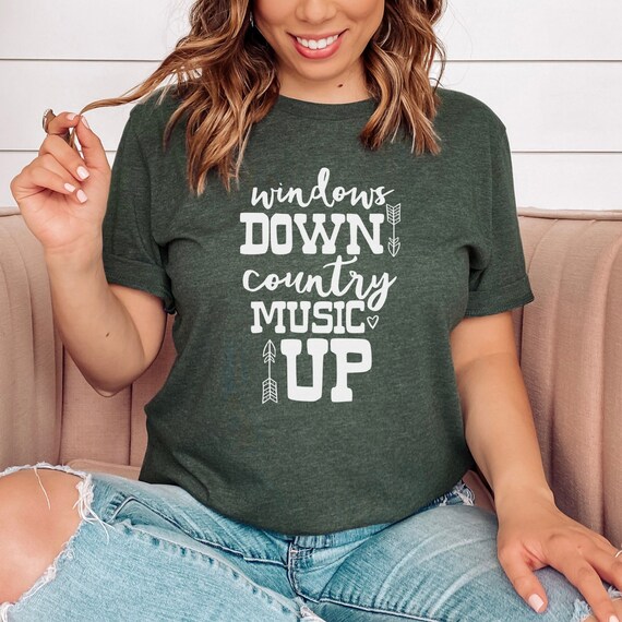 Windows Down Country Music up Shirt / Southern Girl Tee Shirt - Etsy