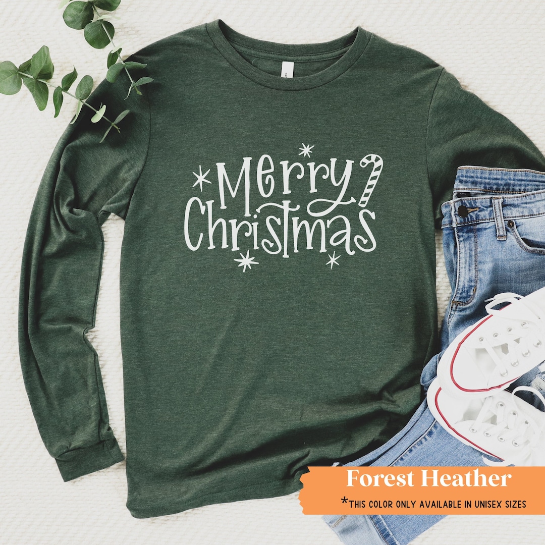 Merry Christmas Long Sleeve, Christmas Long Sleeve, Women’s Christmas ...