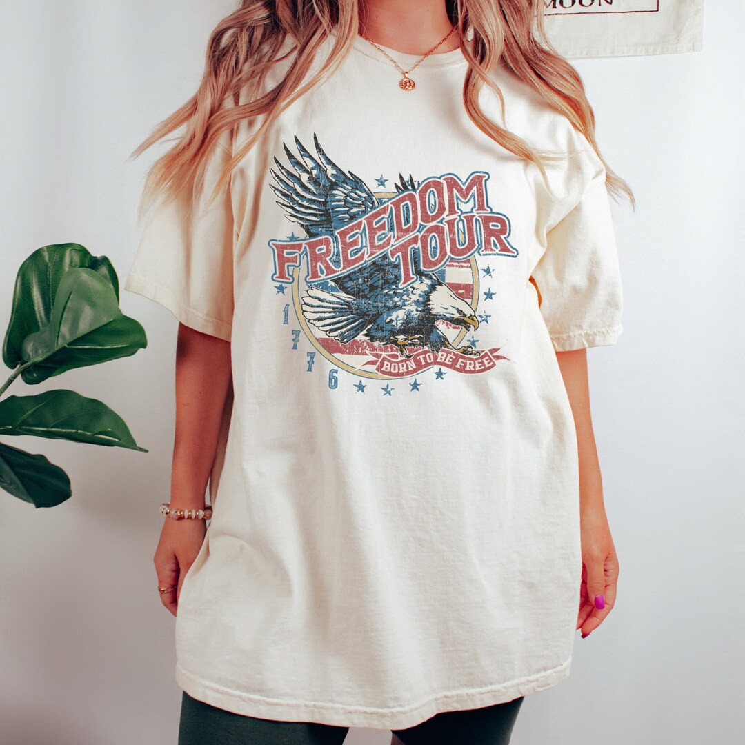 Vintage Freedom Graphic Tee / Eagle Comfort Colors® Shirt / Retro ...