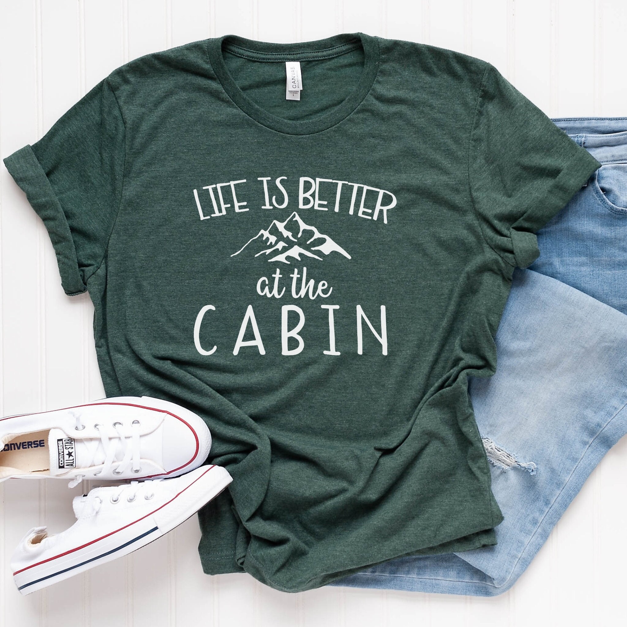Life is Better at the Cabin Tee / Summer Cabin Vacation Shirt / Cabin ...