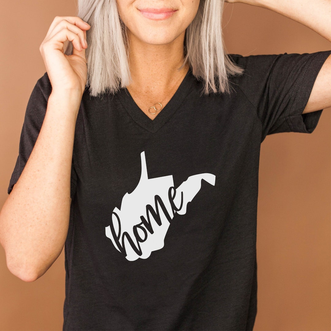 West Virginia Home VNeck Shirt / West Virginia Girl VNeck Tee / West ...