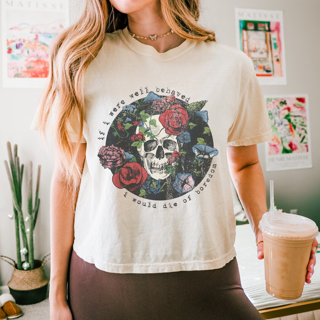 Die of Boredom Graphic Tee, Skeleton Graphic Tee, Funny Skull Shirt ...