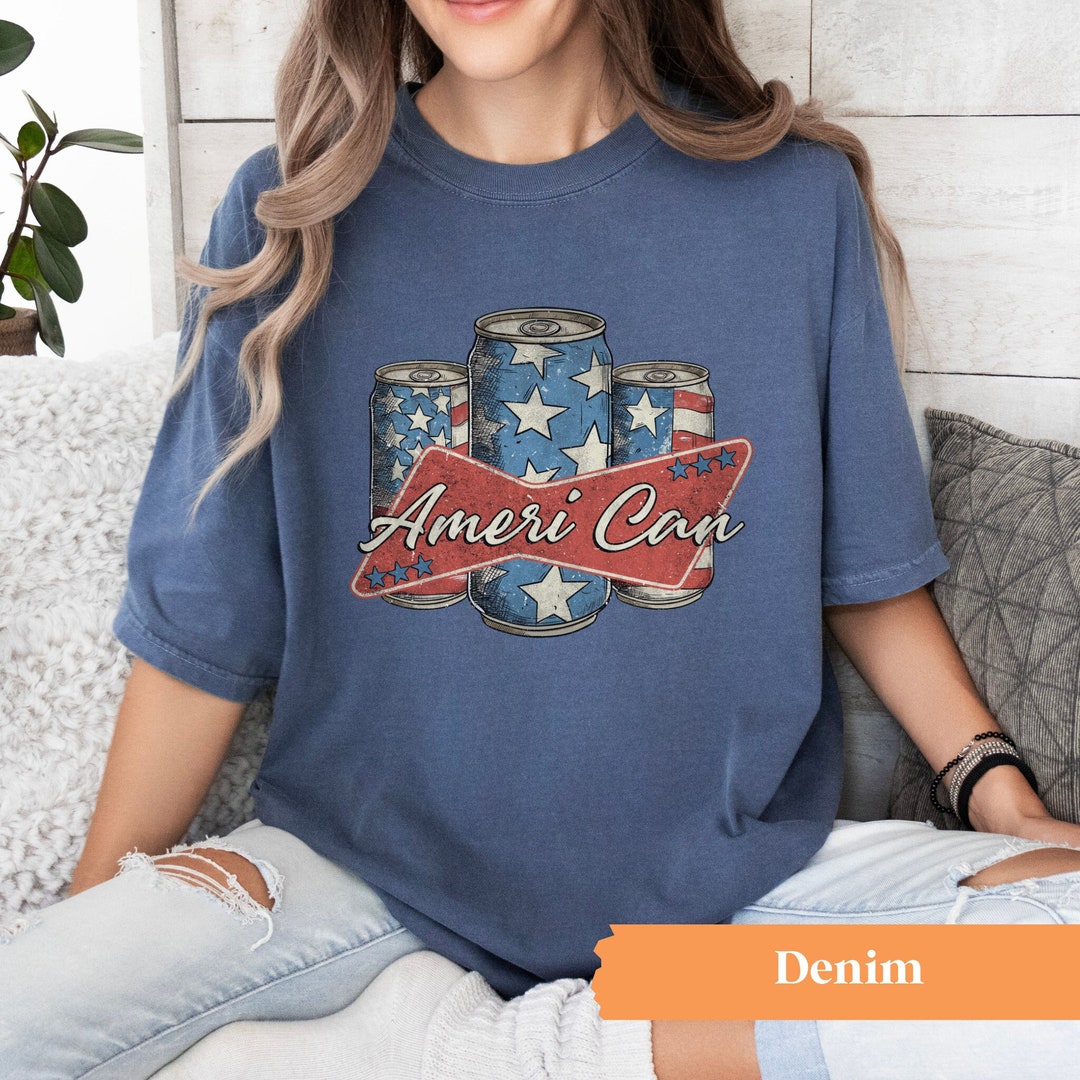 Ameri Can Graphic Tee, 4th of July Comfort Colors® Shirt, 4th of July Beer Shirt, America Beer ...