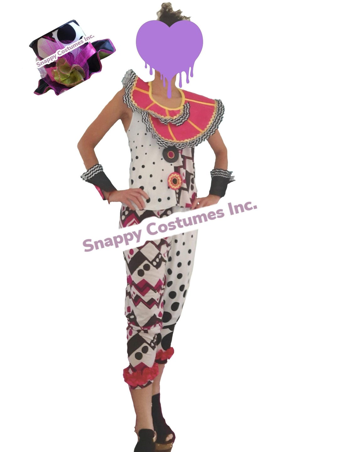 Clown Costume, Women's Costume, Clown Ladies, Arlequin Modern Clown ...