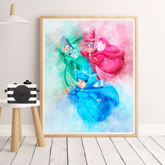 Art & Collectibles Sleeping Beauty Fairies Print Prints etna.com.pe