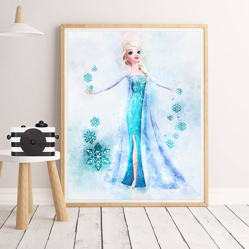 Frozen Elsa Print Frozen Poster Disney Princess Wall Hanging | Etsy
