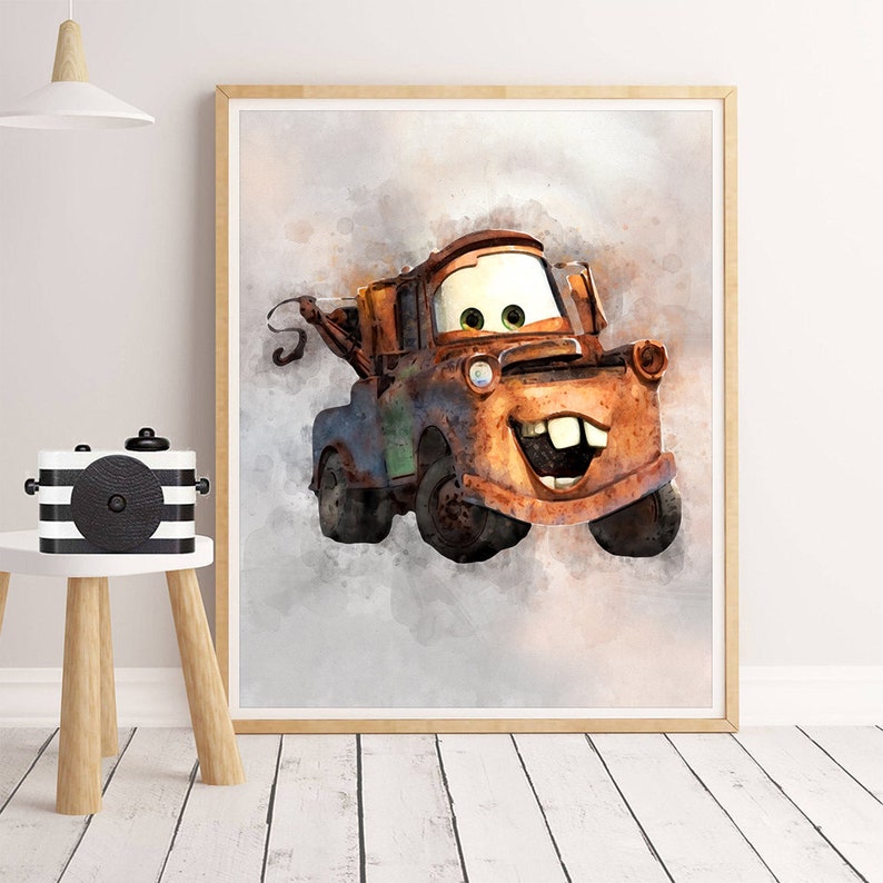 Tow Mater Car Print Disney Cars Poster Nursery Wall Art Kids - Etsy