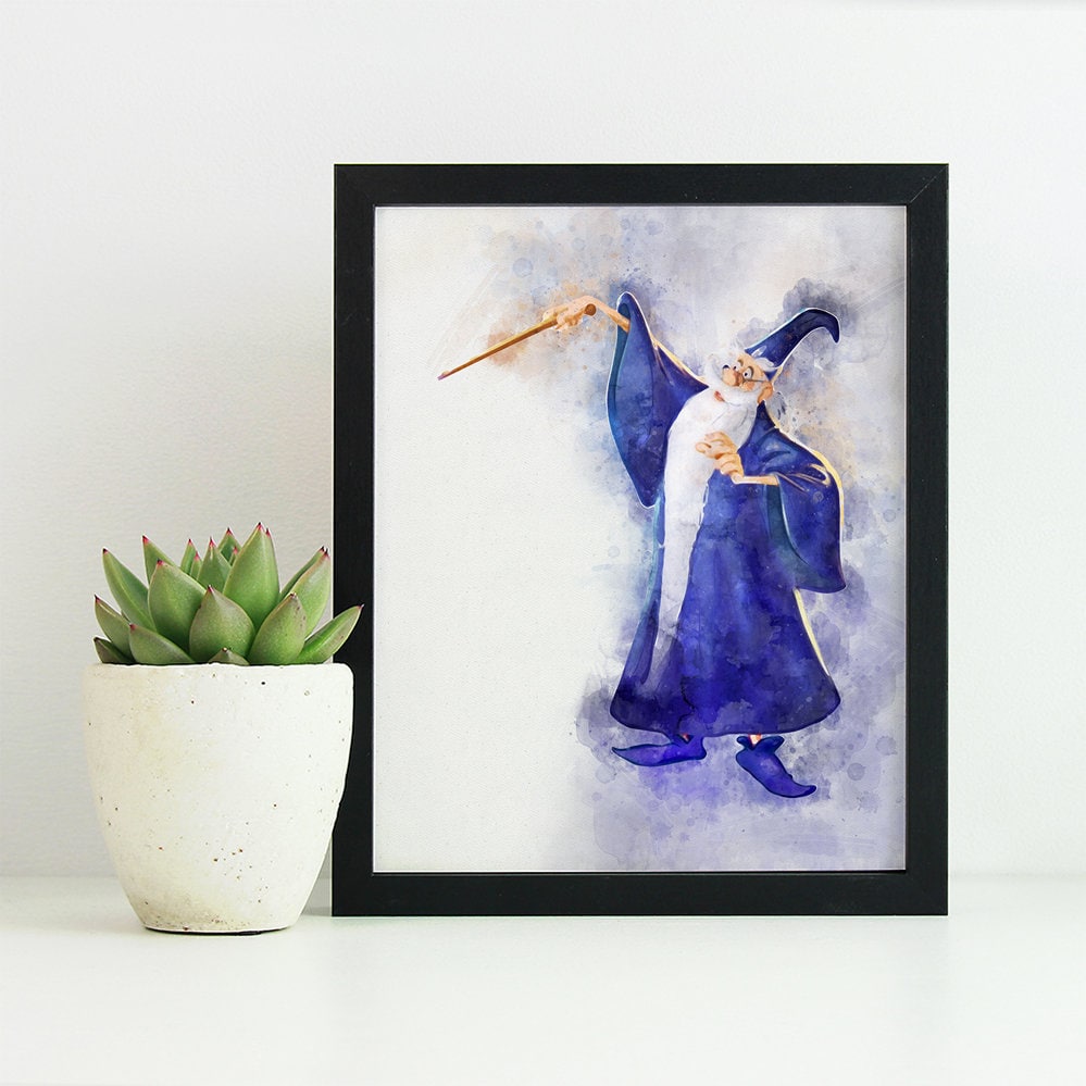 King Arthur Print Sword In The Stone Art Print Poster Merlin Poster ...