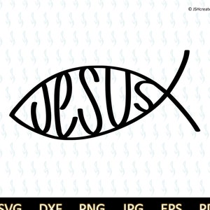 Christian Fish SVG, Jesus Fish Svg, Vector Cut File for Silhouette ...