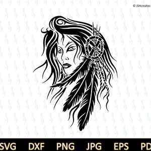 Native American Woman Svg, American Indian Svg, Tribal, Stencil Art ...