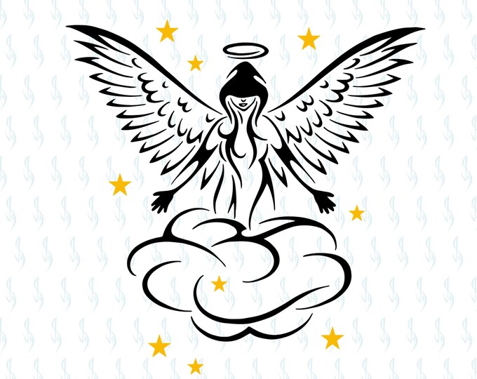 Schutzengel svg Engel svg SVG Clipart Aufkleber eps dxf - Etsy.de