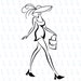 Fashion Model Svg Supermodel Svg Woman With Hat Outline Svg - Etsy