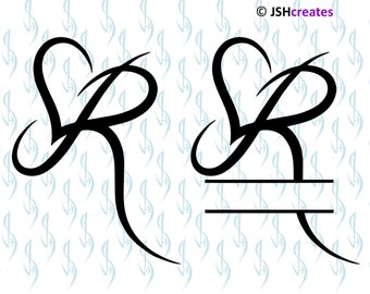 Split Monogram Svg - Etsy