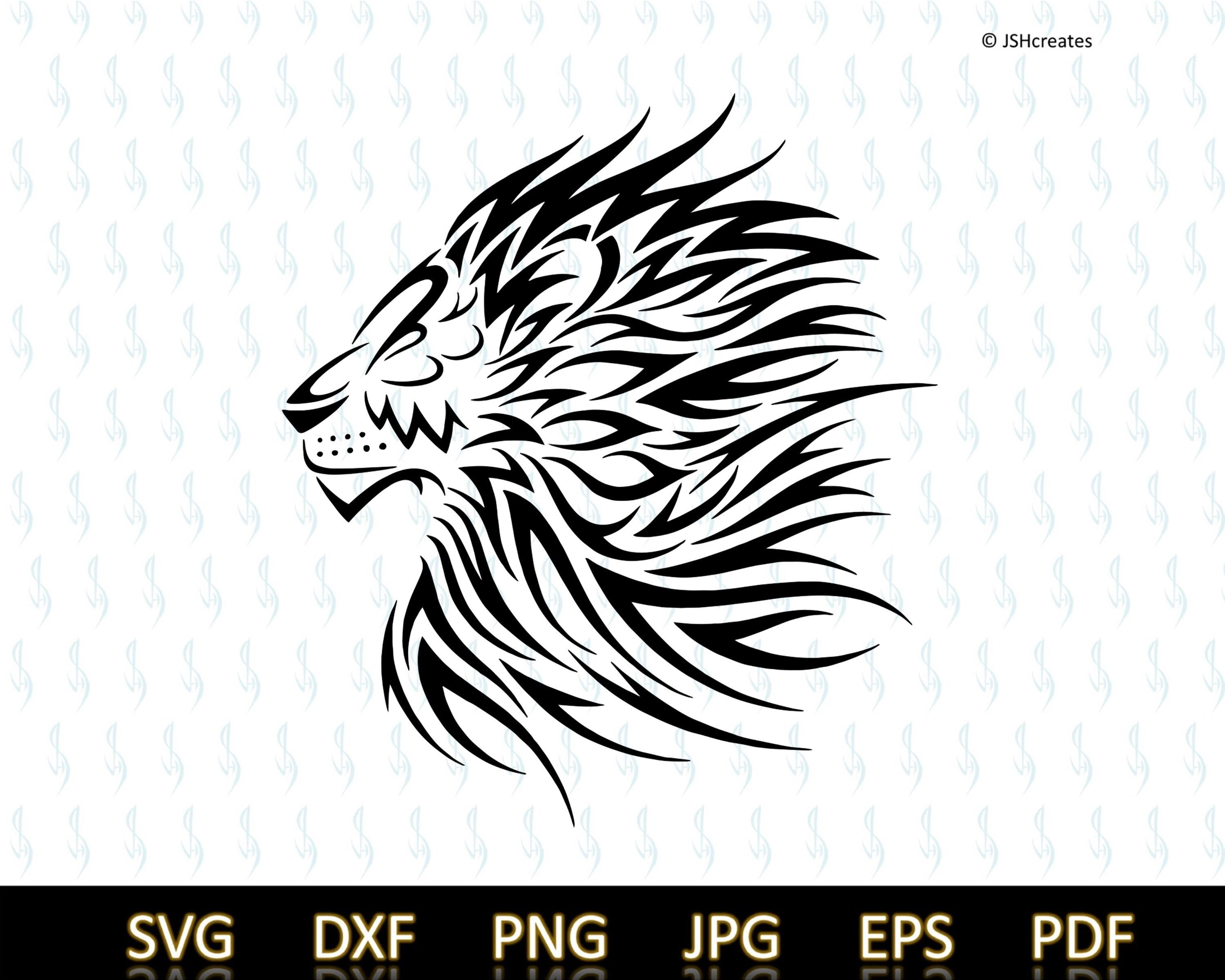 Tribal Lion Head Drawings