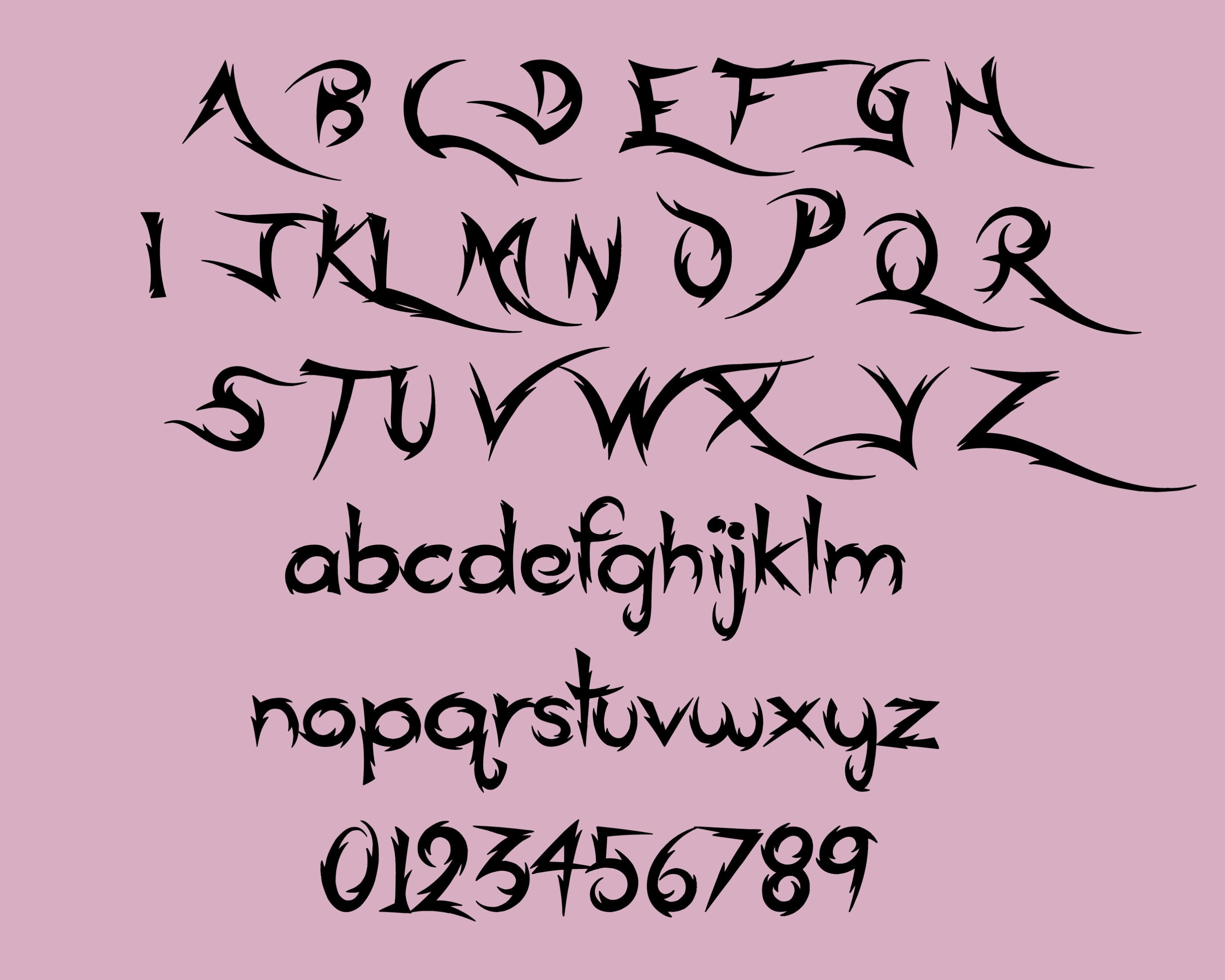 Tribal Tattoo Letters