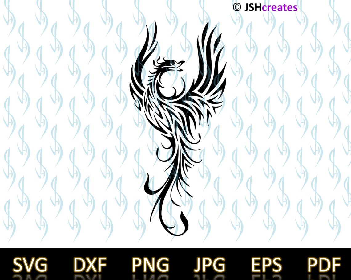 Phoenix Svg Tribal Phoenix Svg SVG Phoenix Clipart Decal - Etsy
