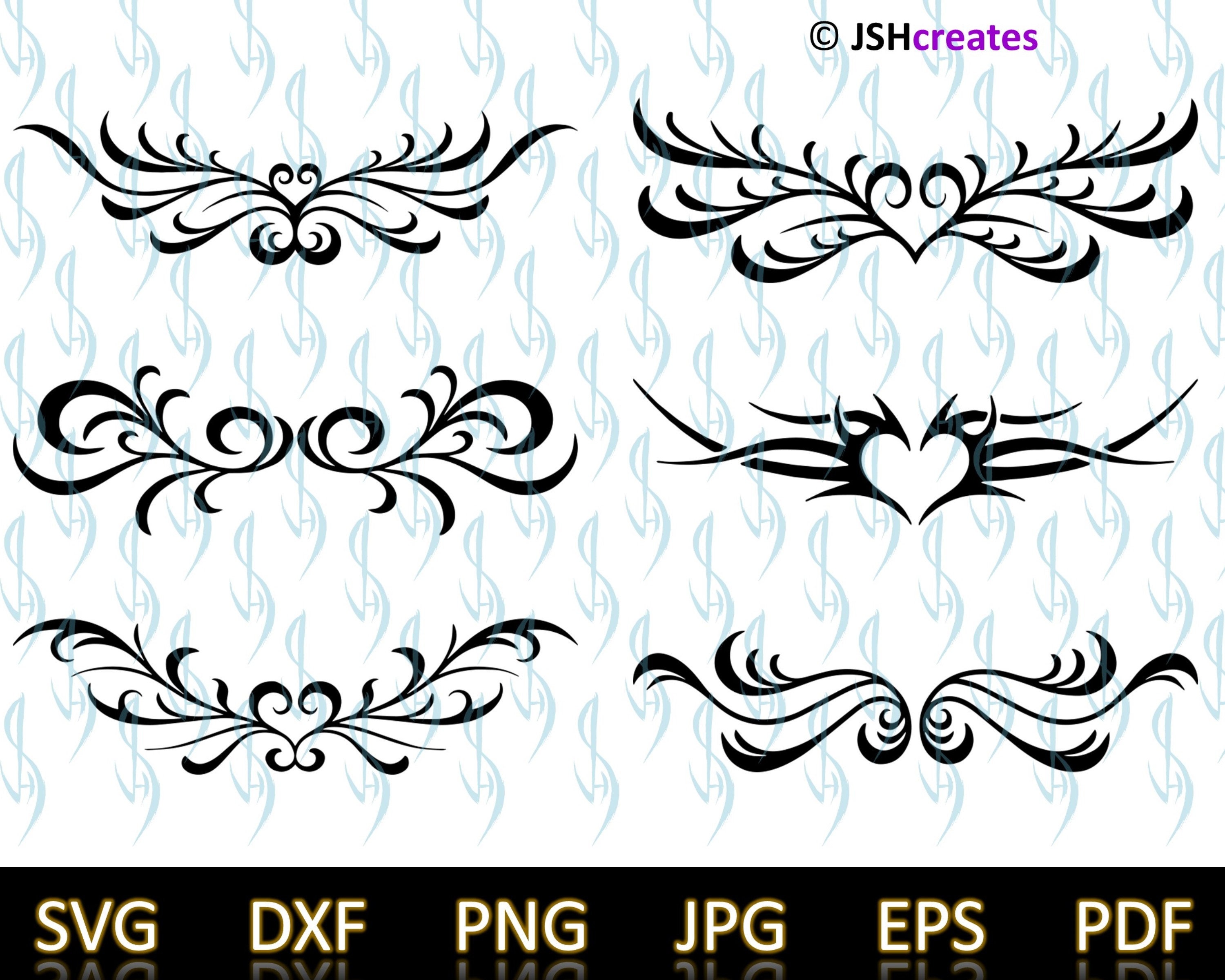 Flourish Svg Bundle Cut File Svg Heart Flourish Vine Etsy Australia
