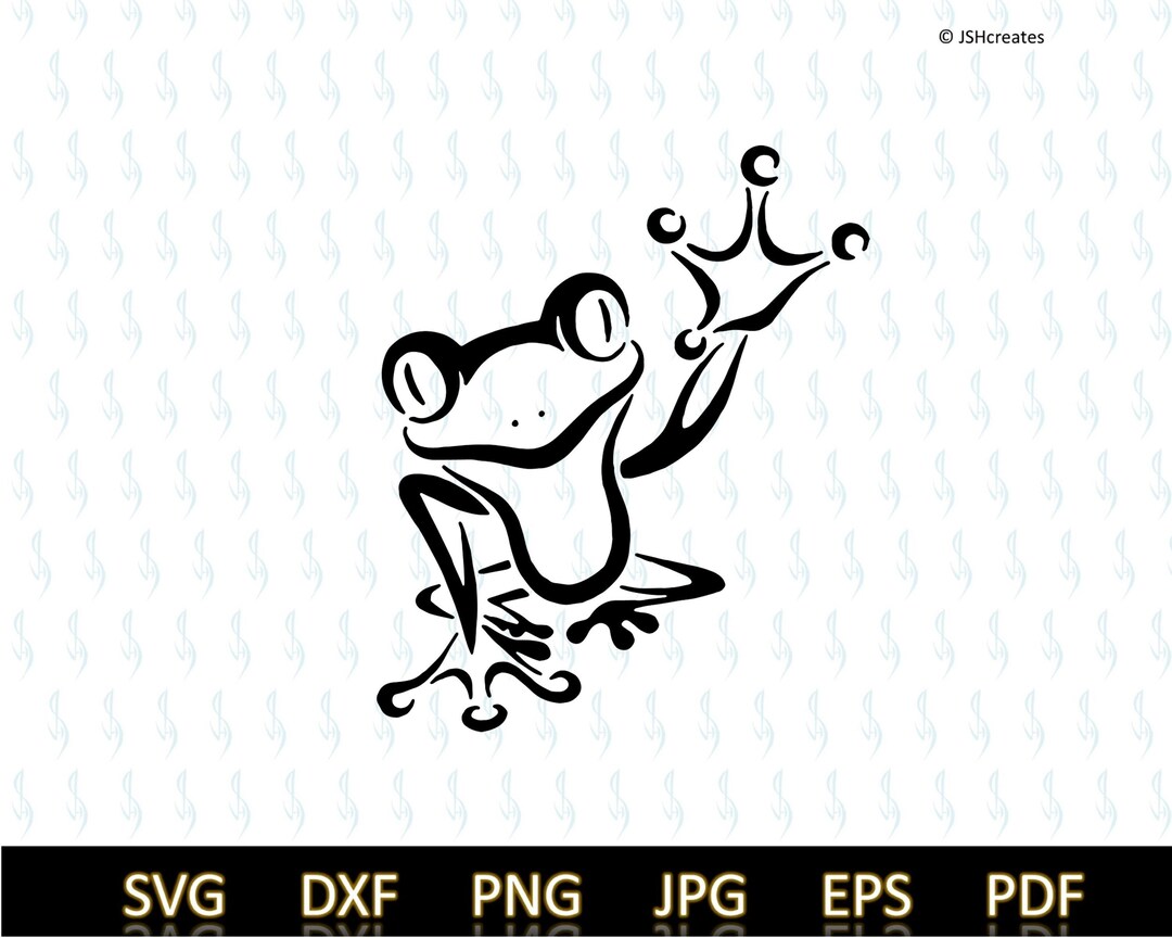 Waving Frog Svg, Frog Svg, SVG, Clipart, Decal, Silhouette, Stencil, Cut File, Vinyl, Tribal ...