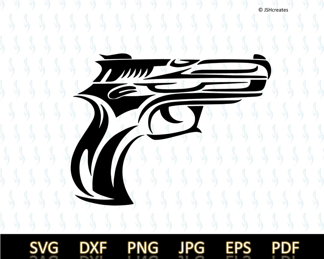Gun SVG, Pistol Svg, Svg, Firearm Svg, Weapon Svg, Dxf, Png, Gun, Cool ...