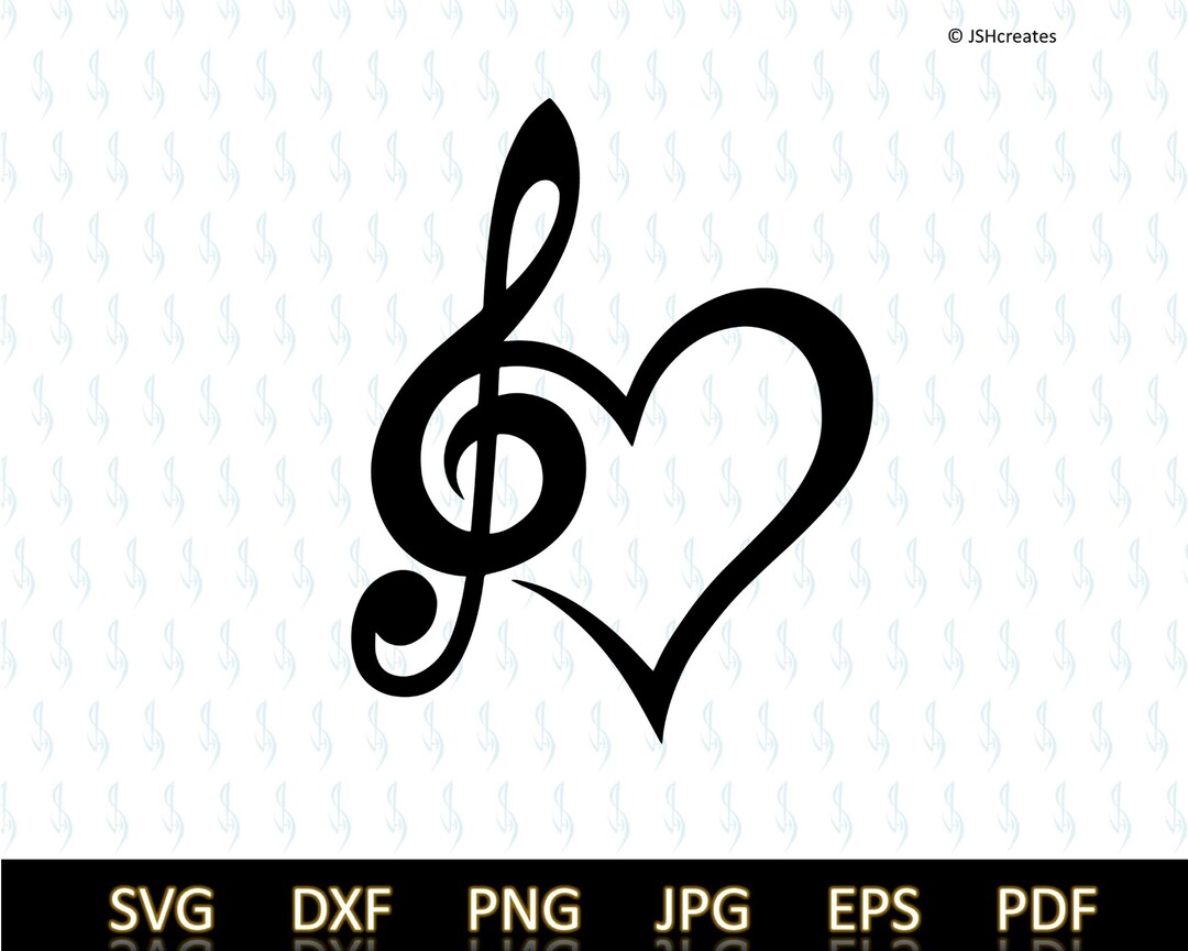 Treble Clef Heart Svg, Treble Heart Svg, Treble Clef, Clipart, SVG ...