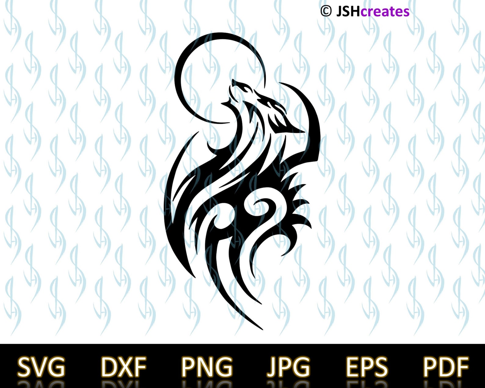 Wolf Svg SVG Wolf Moon Scg SVG Clipart Decal Eps Dxf - Etsy