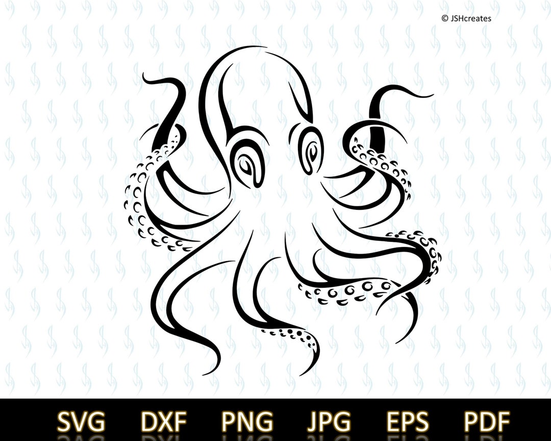 Octopus Svg, Squid Svg, Octopus, SVG, Silhouette, Cut File, Clipart ...