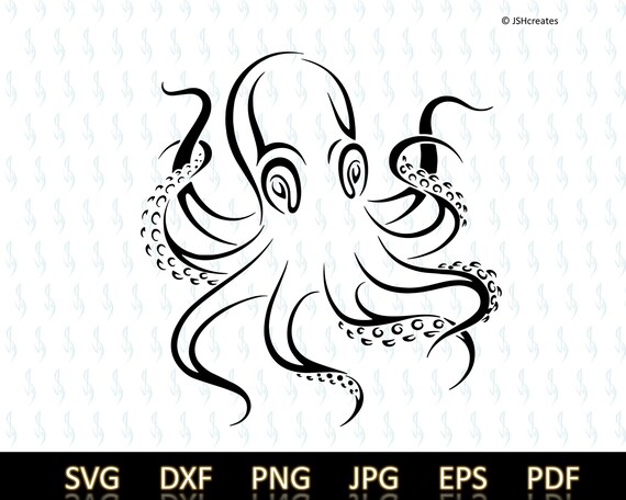 Octopus Svg Squid Svg Octopus SVG Silhouette Cut File - Etsy