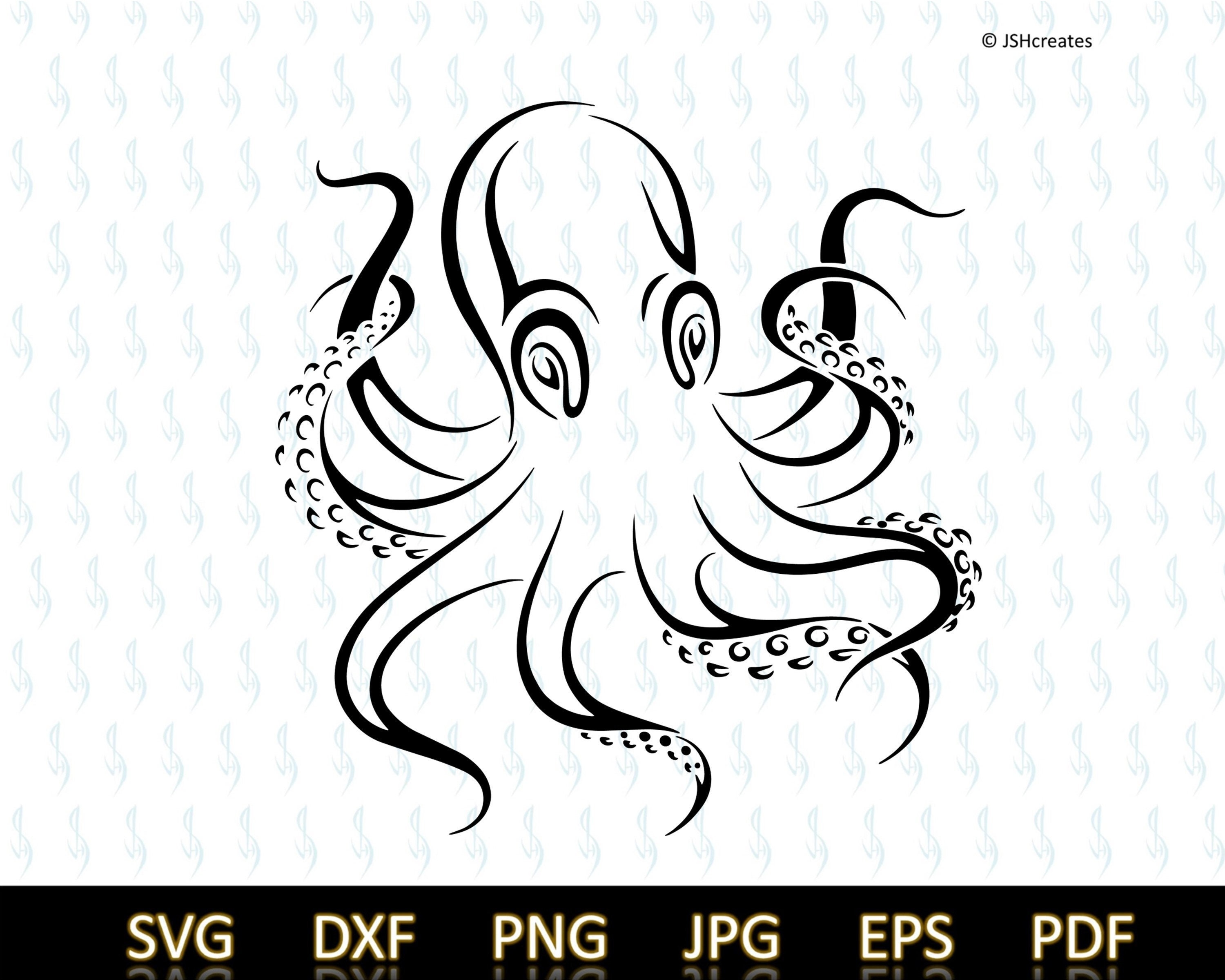 Octopus Svg Squid Svg Octopus SVG Silhouette Cut File - Etsy UK