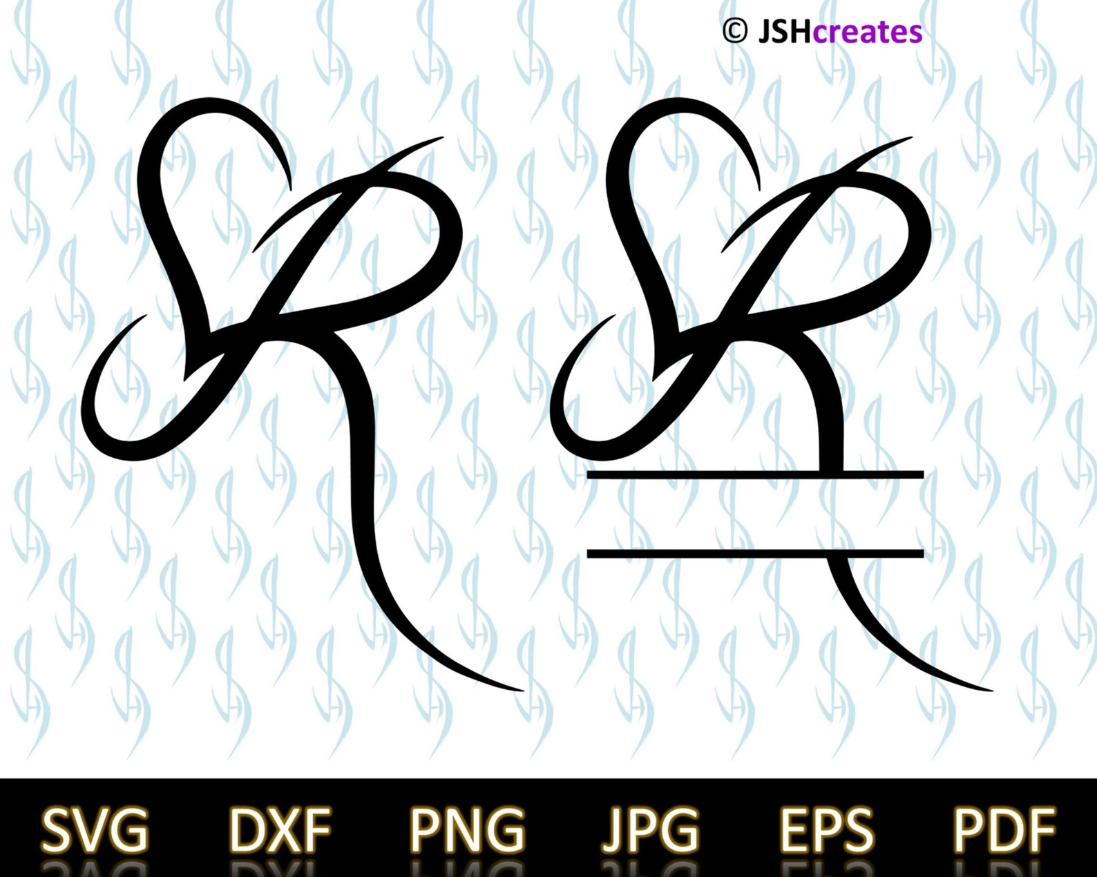 Split Monogram SVG Letter R Heart Split Monogram Letter R - Etsy