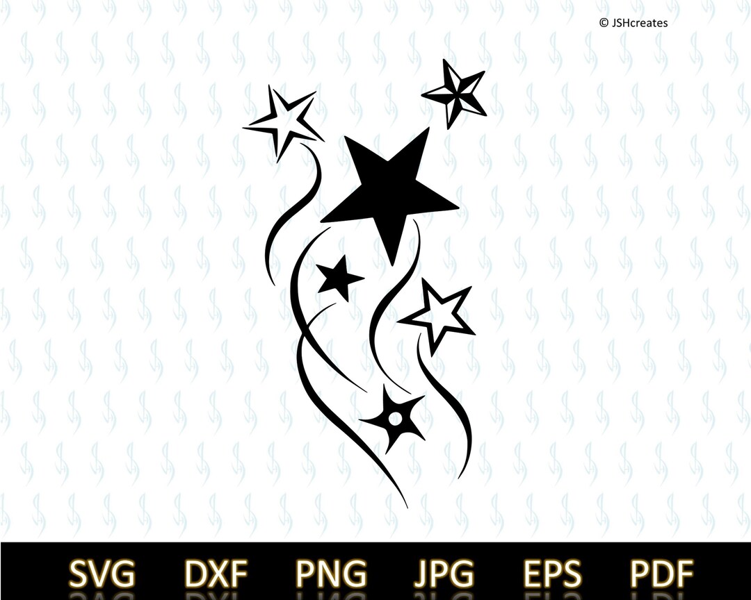 Shooting Star Svg, Star Svg, Shooting Stars, Star Clipart, SVG ...