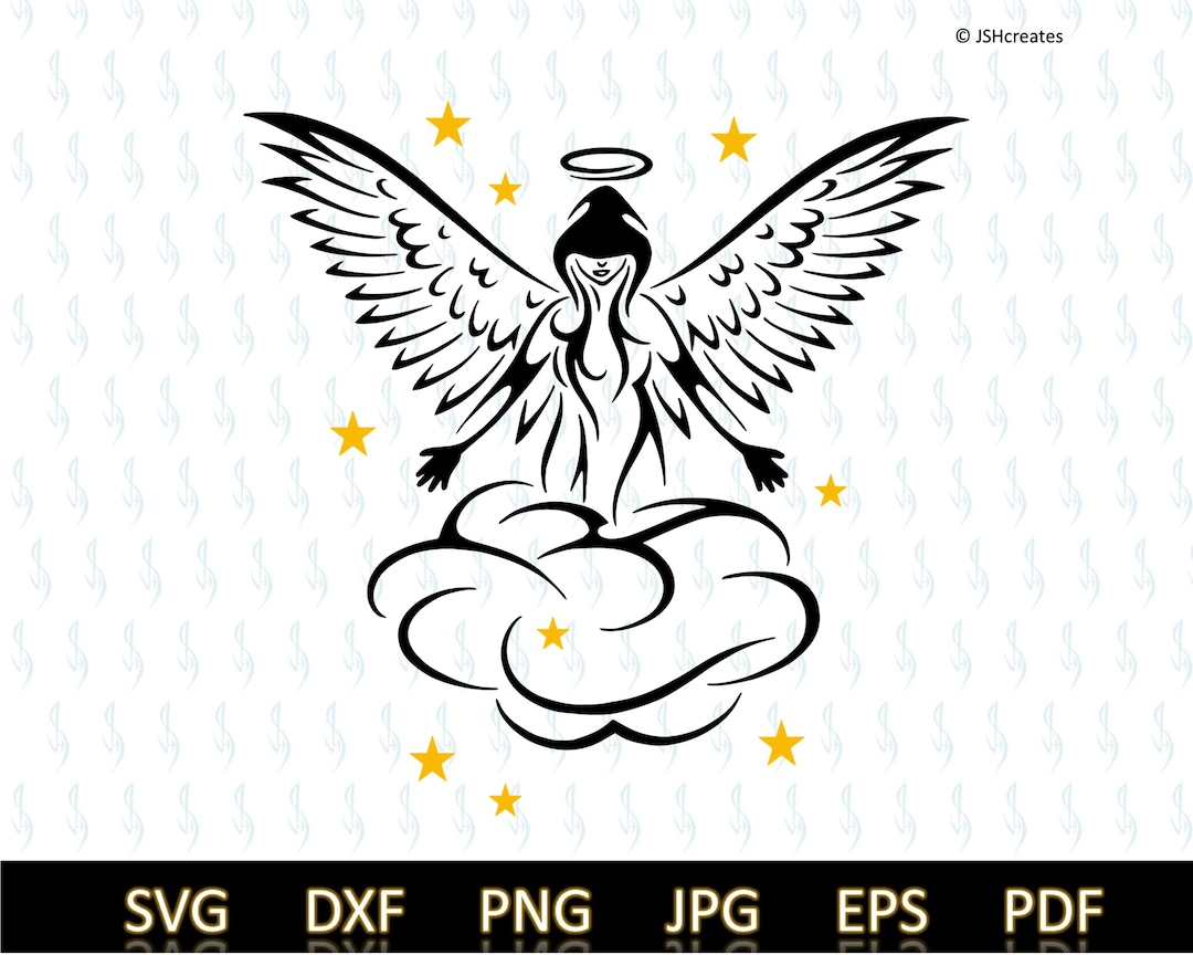 Guardian Angel Svg, Angel Svg, SVG, Clipart, Decal, Eps, Dxf, Png ...
