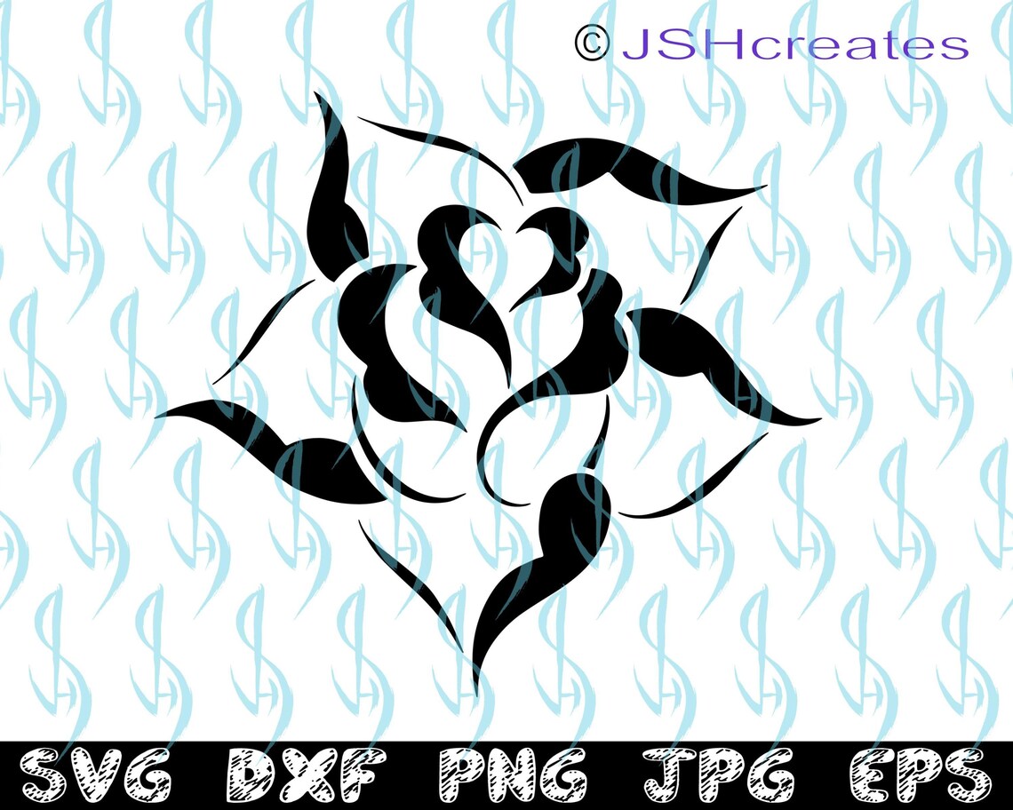 Rose svg Flower svg Rose Flower Heart SVG Silhouette | Etsy