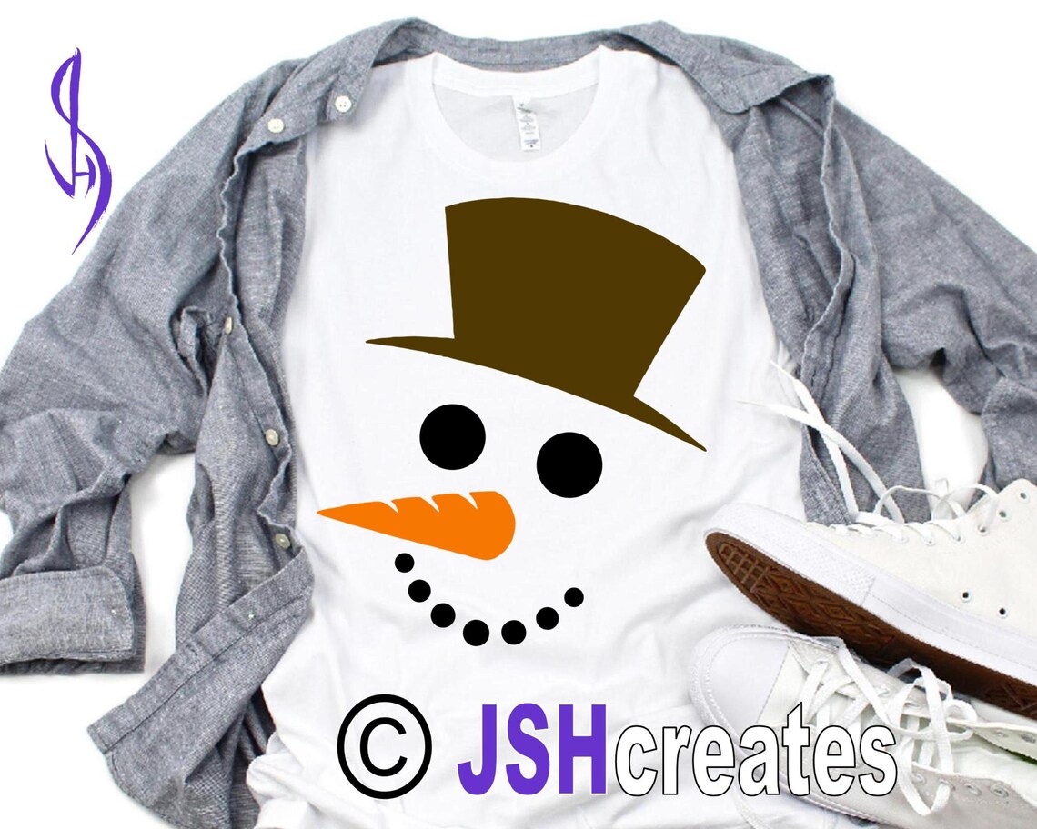Snowman Face Svg Snowwoman Face Svg Snowman SVG Shirt - Etsy