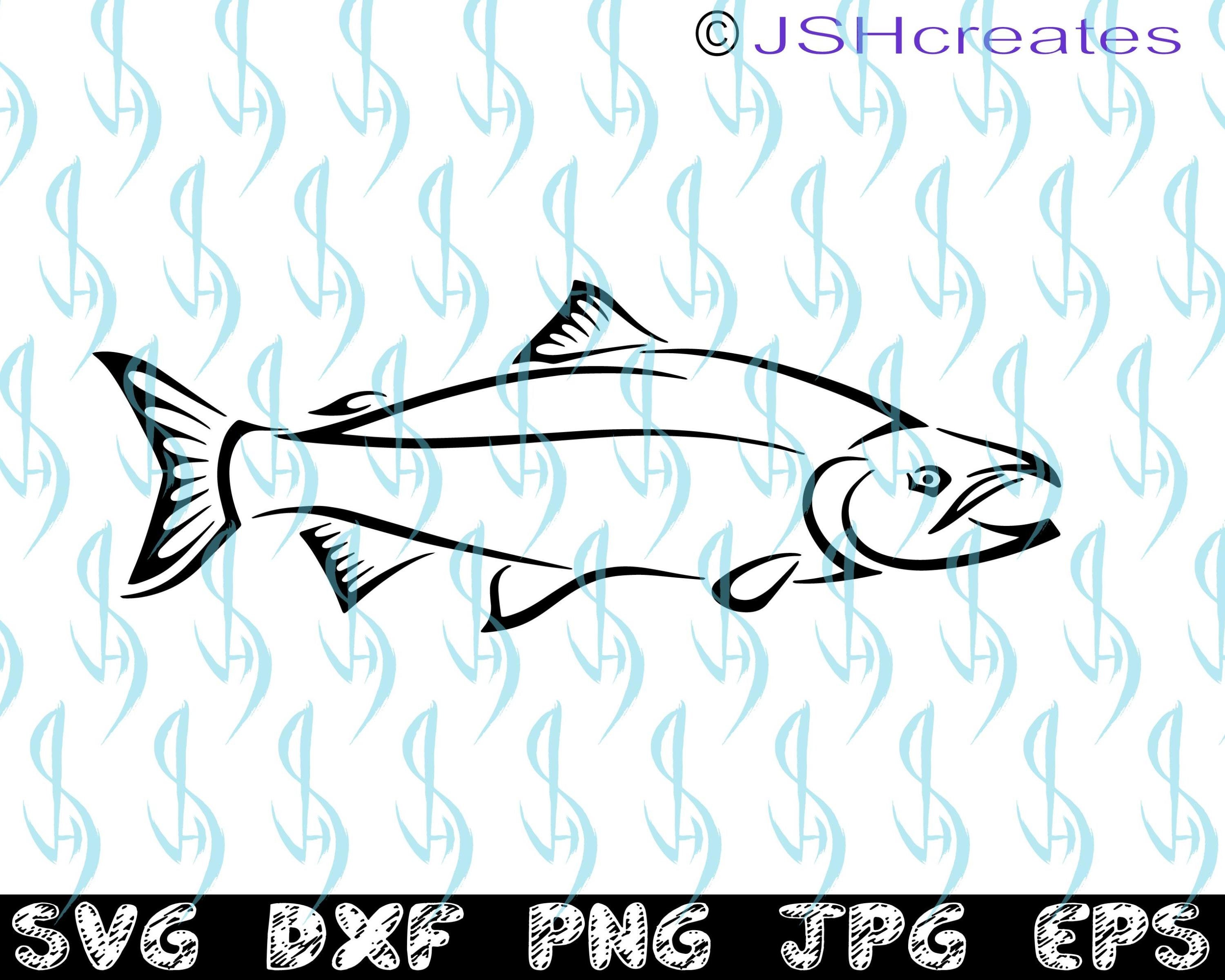 Salmon Svg Fish Svg Fishing Svg SVG Salmon Fish - Etsy Hong Kong