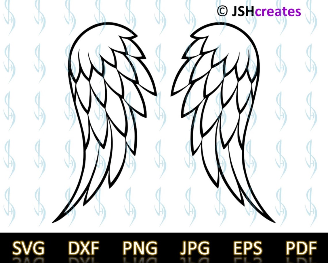 Angel Wings SVG Angel Svg Wings Svg Angel Svg Dxf Png - Etsy