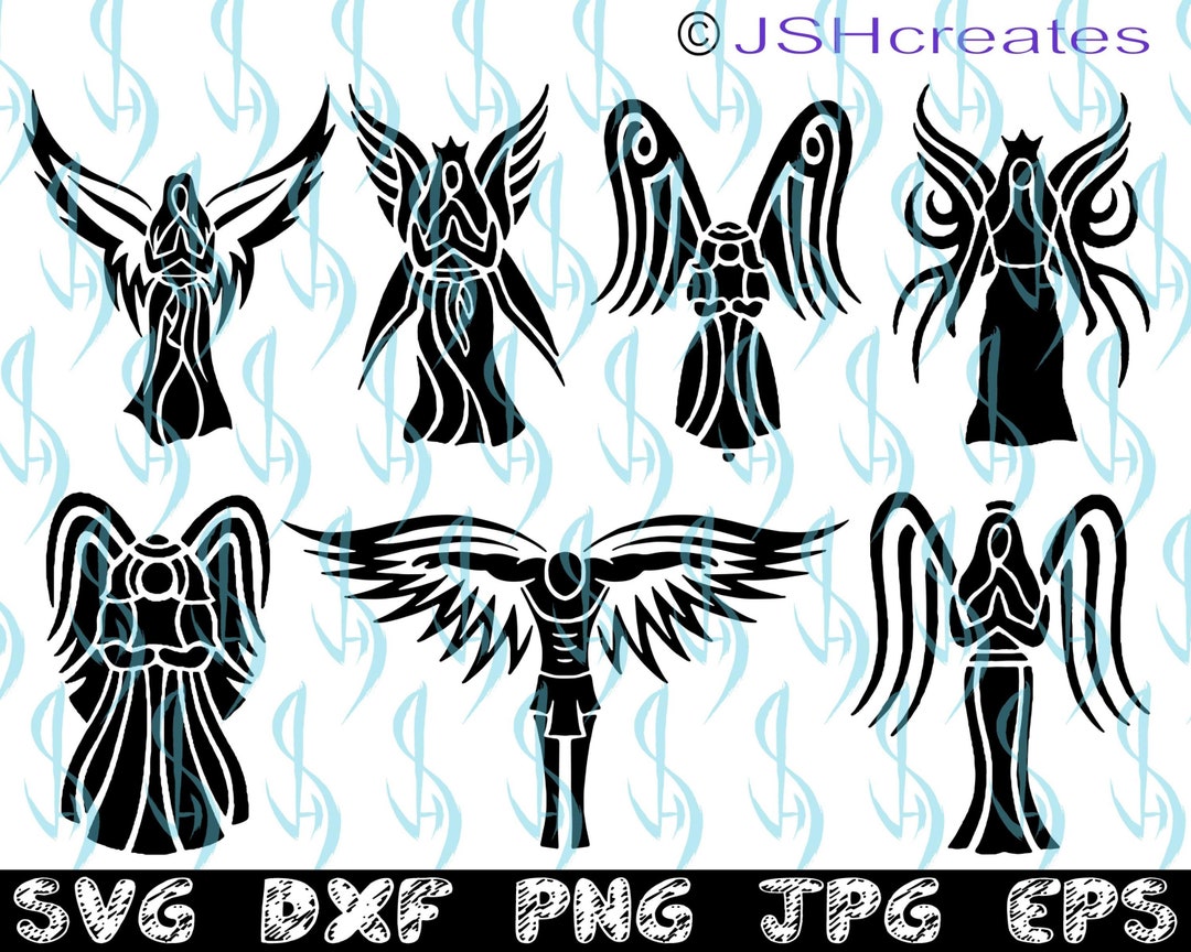 Angels SVG, Angels Cut File, SVG Cutting File, Tribal Angels, Angel ...