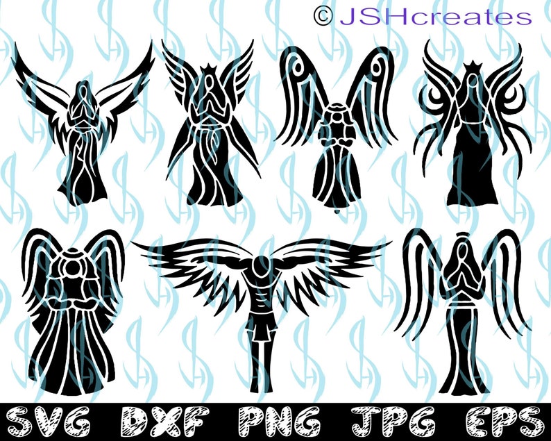 Angels SVG Angels Cut File SVG Cutting File Tribal Angels - Etsy
