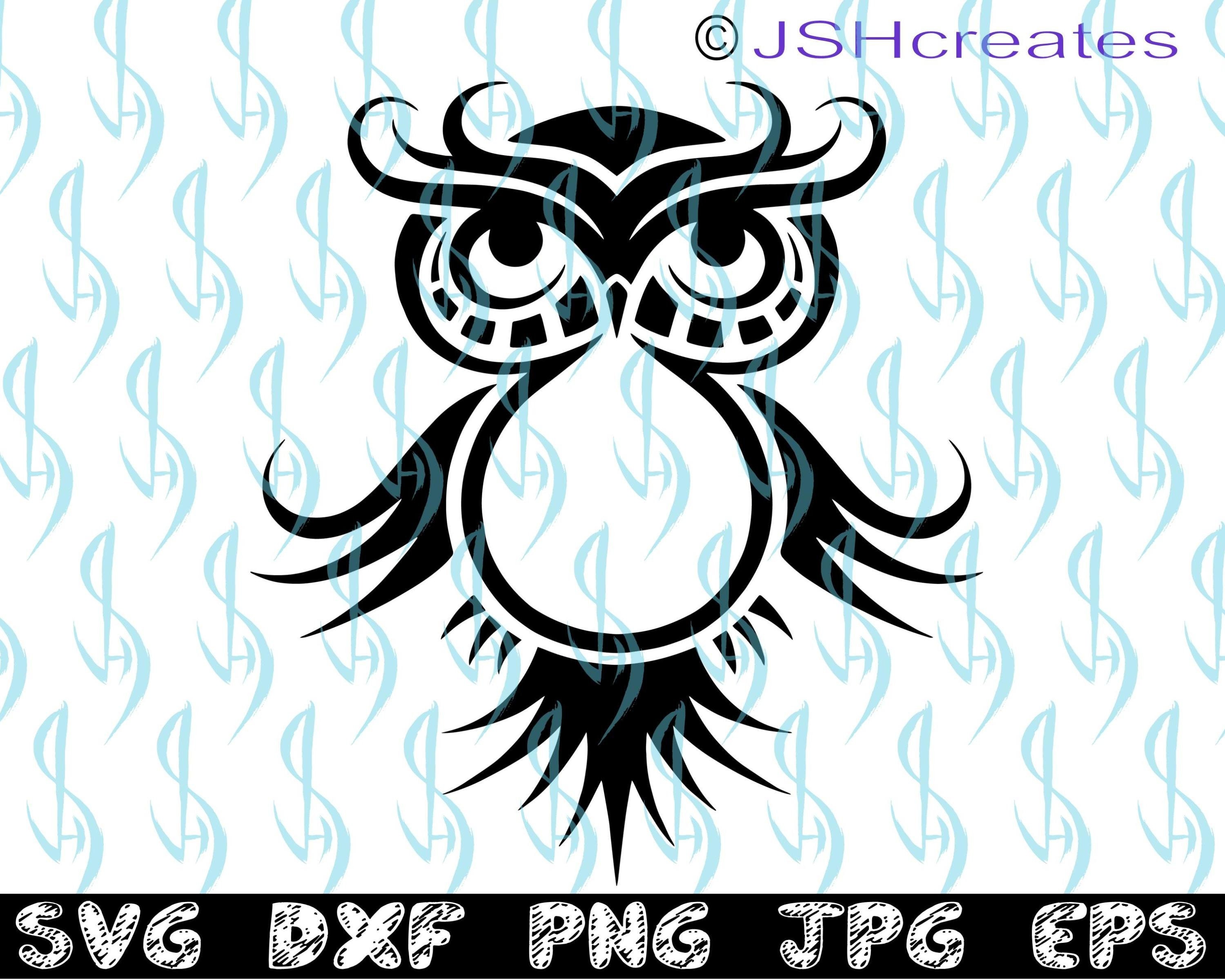 Owl svg Cartoon Owl svg Cute Owl Abstract SVG Owl | Etsy