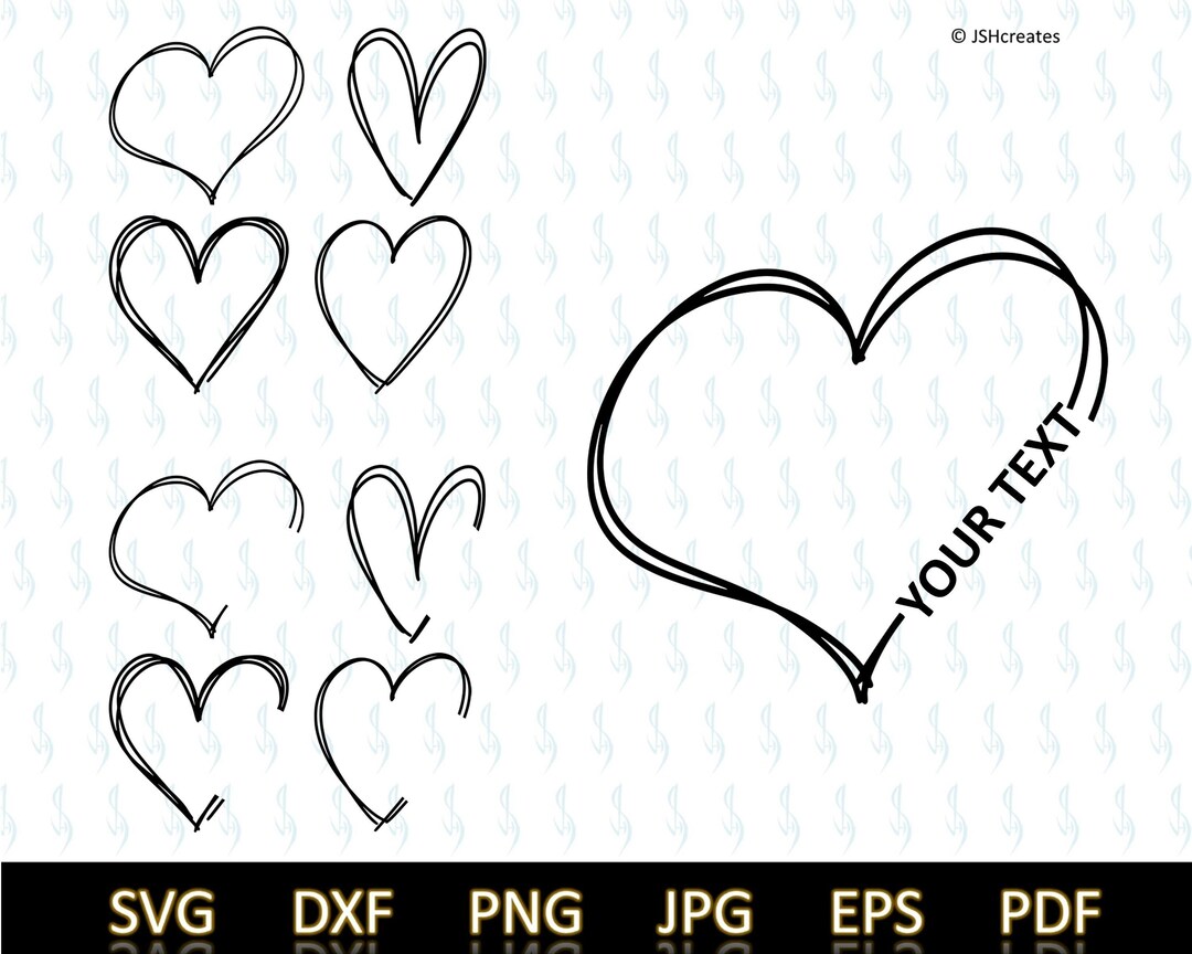 Heart SVG, Doodle Heart Svg, Heart Clipart, SVG, Hand Drawn, Valentine ...