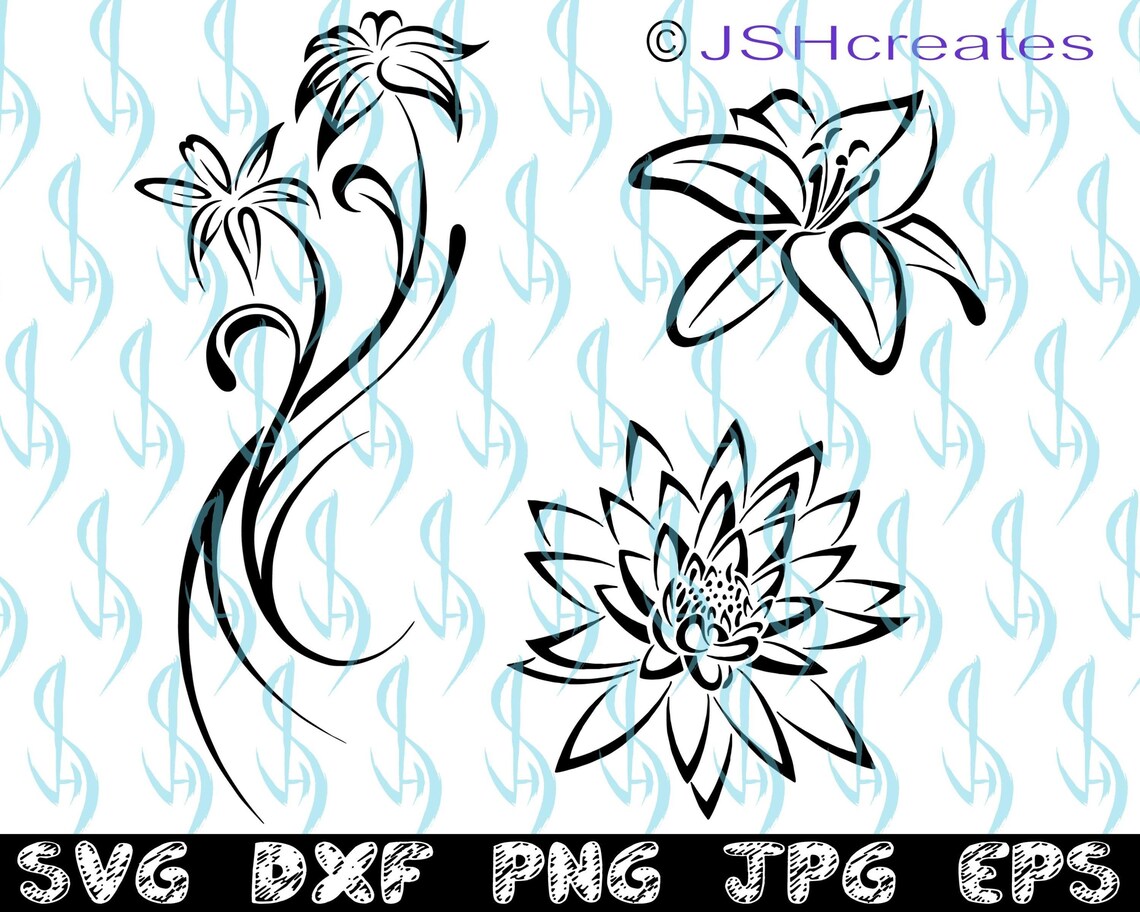 Lily Svg Lilies Lily Flower Svg Lily Flower Waterlily - Etsy